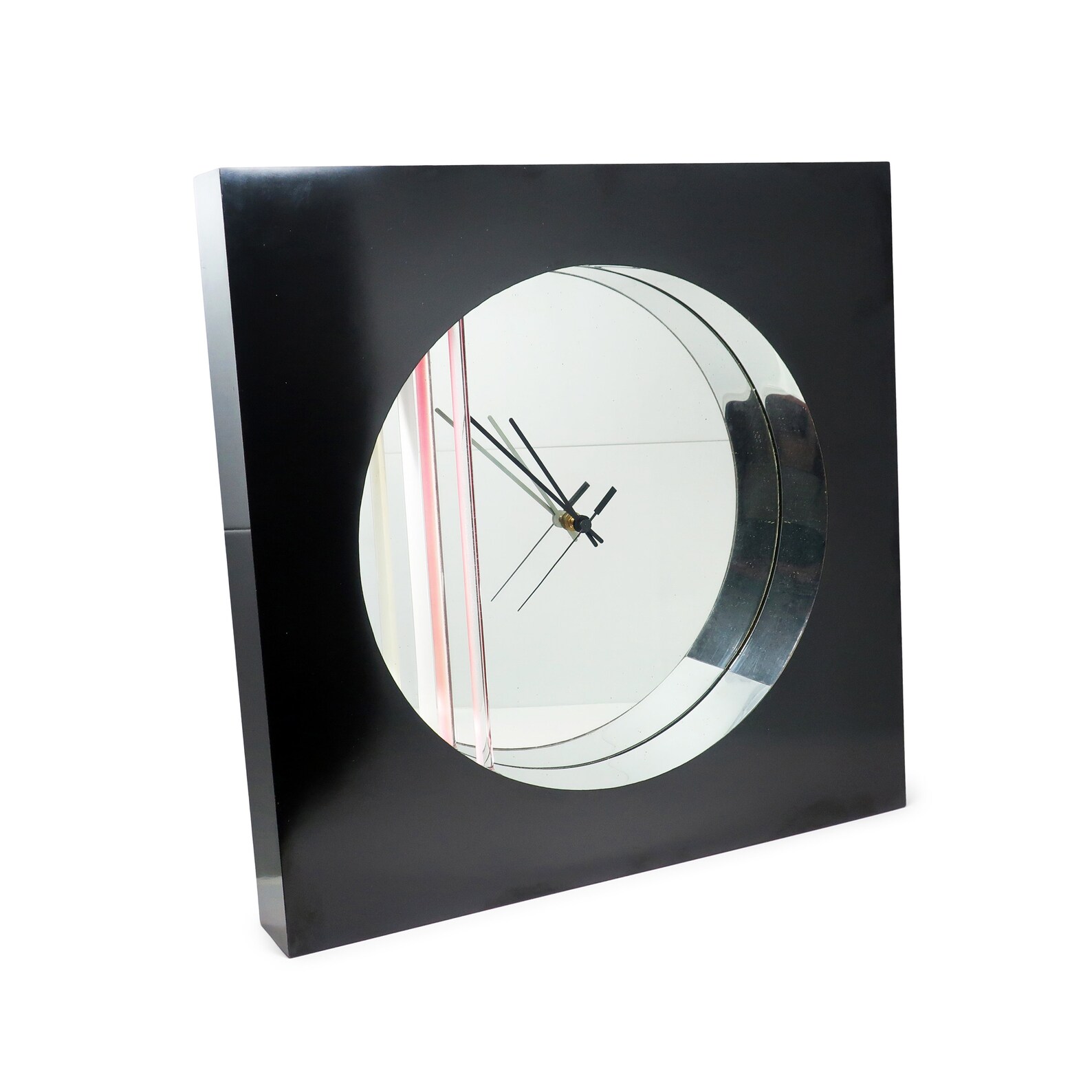 1980s Postmodern Mirror Wall Clock by Jon Gilmore for Accessory Art ...