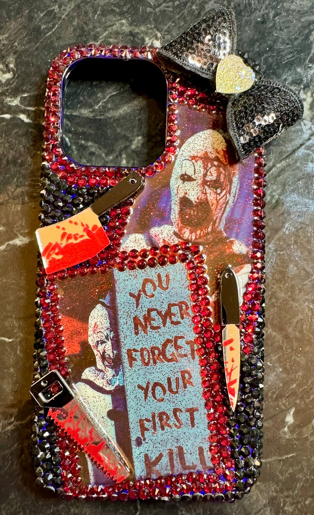 Gorgeous Red and Black Terrifier Art the Clown Themed iPhone 15 Pro Max ...