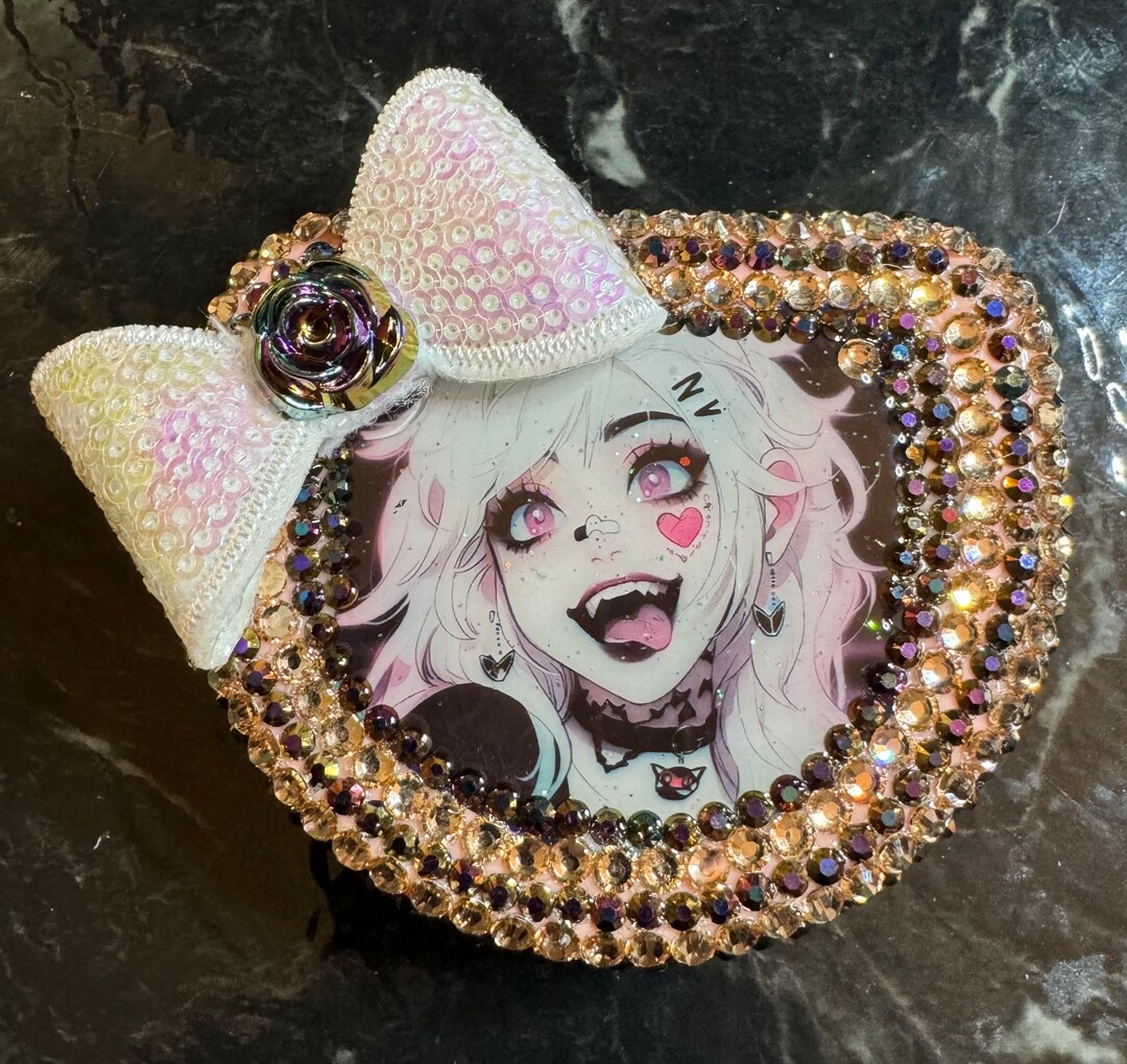 Super Cute Goth Girl Alternative Themed Retainer Case. Brown and ...