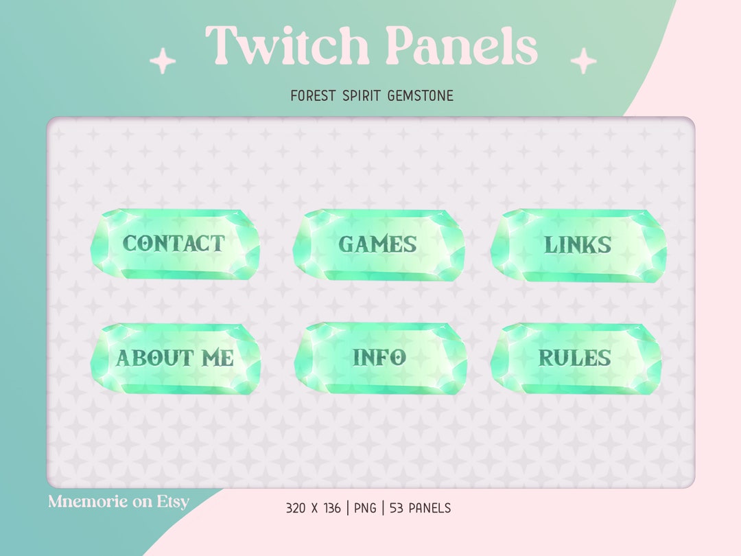 Pastel Green Gemstone Panels for Twitch Stream | English & Español ...