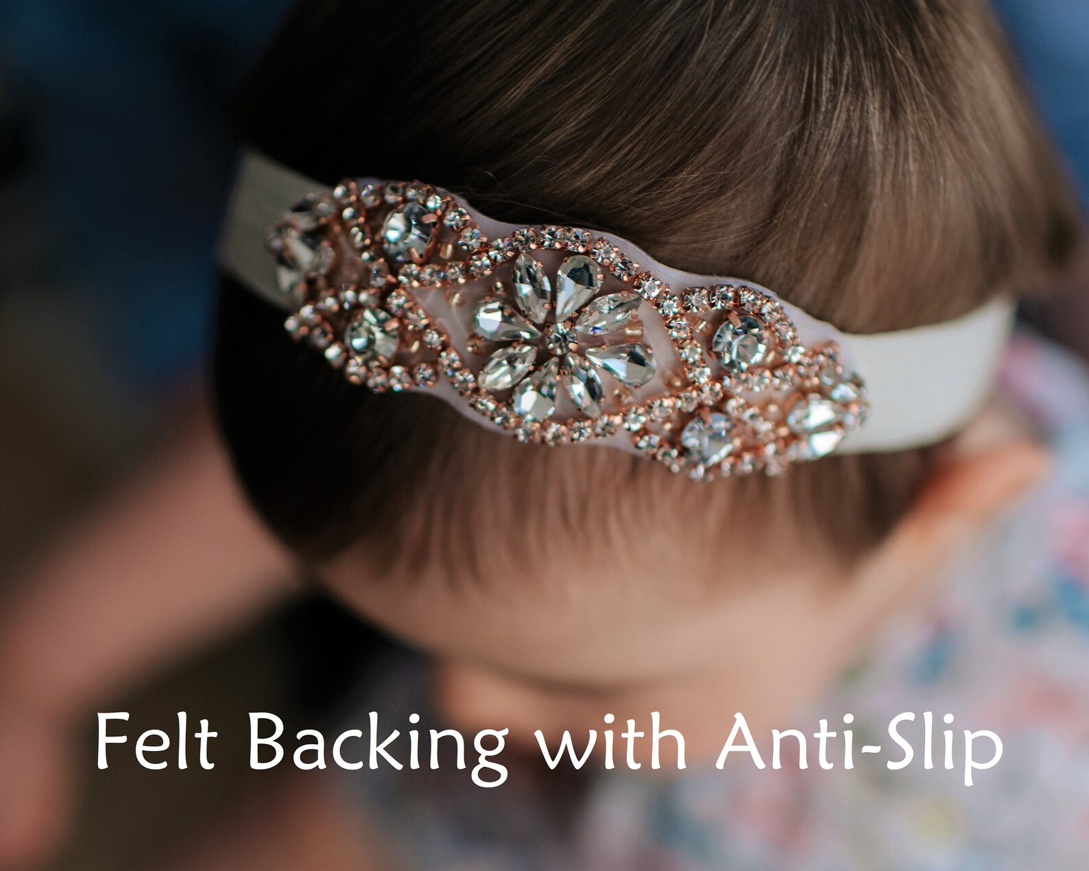 Rose Gold Rhinestone Elastic Anti-Slip Headband Special | Etsy