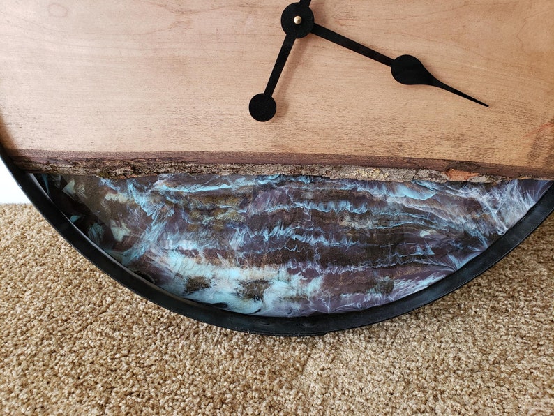 Wine Barrel Ring Clock With Maple Hardwood and Multi-color Resin - Etsy