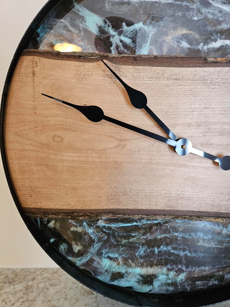 Wine Barrel Ring Clock With Maple Hardwood and Multi-color Resin - Etsy