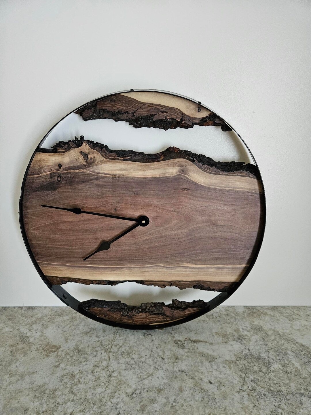 Wine Barrel Ring Clock Set in Live-edge Walnut - Etsy