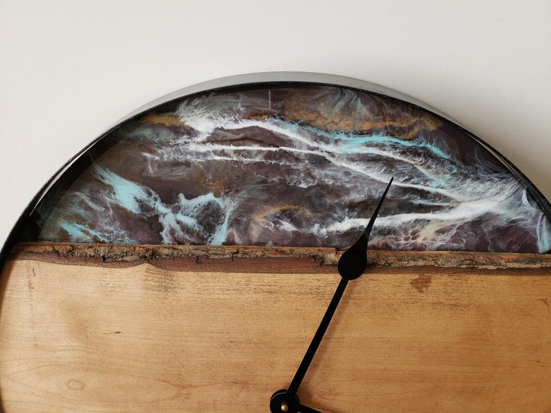 Wine Barrel Ring Clock With Maple Hardwood and Multi-color Resin - Etsy