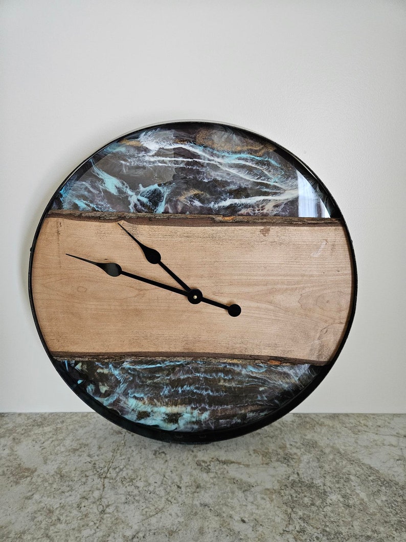 Wine Barrel Ring Clock With Maple Hardwood and Multi-color Resin - Etsy