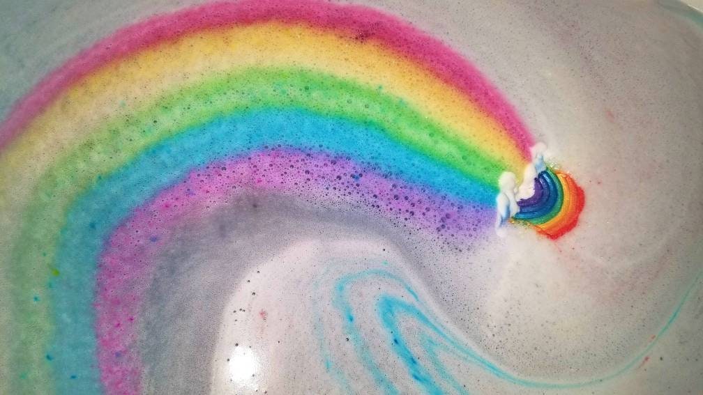 Rainbow PRIDE Bath Bomb | Vegan Bath Bombs | Pear Bath Fizz | Handmade ...