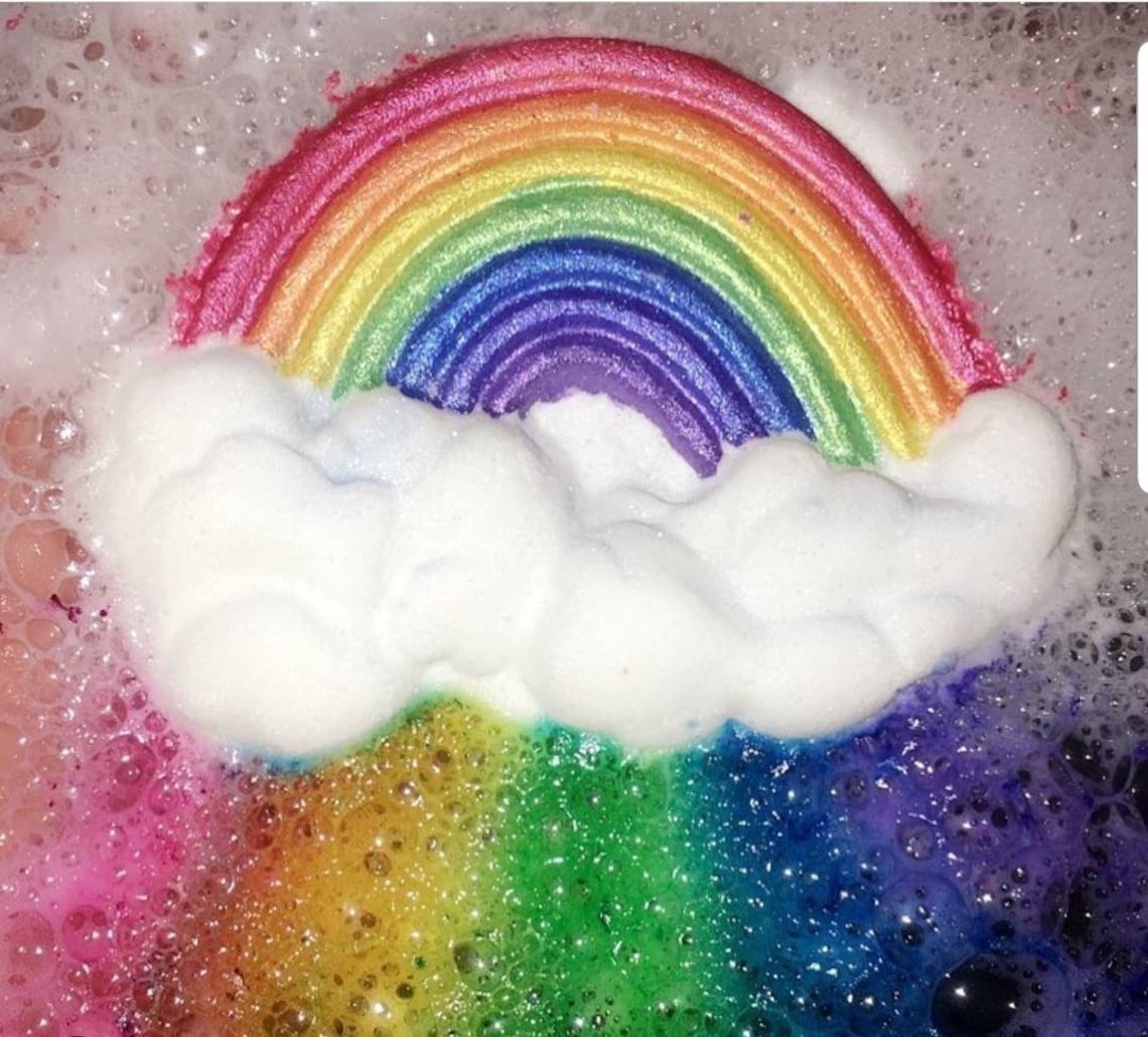 Rainbow PRIDE Bath Bomb | Vegan Bath Bombs | Pear Bath Fizz | Handmade ...