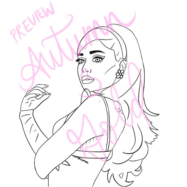 Hand-drawn Digital Ariana Grande Positions Vector Art PNG for Cricut ...