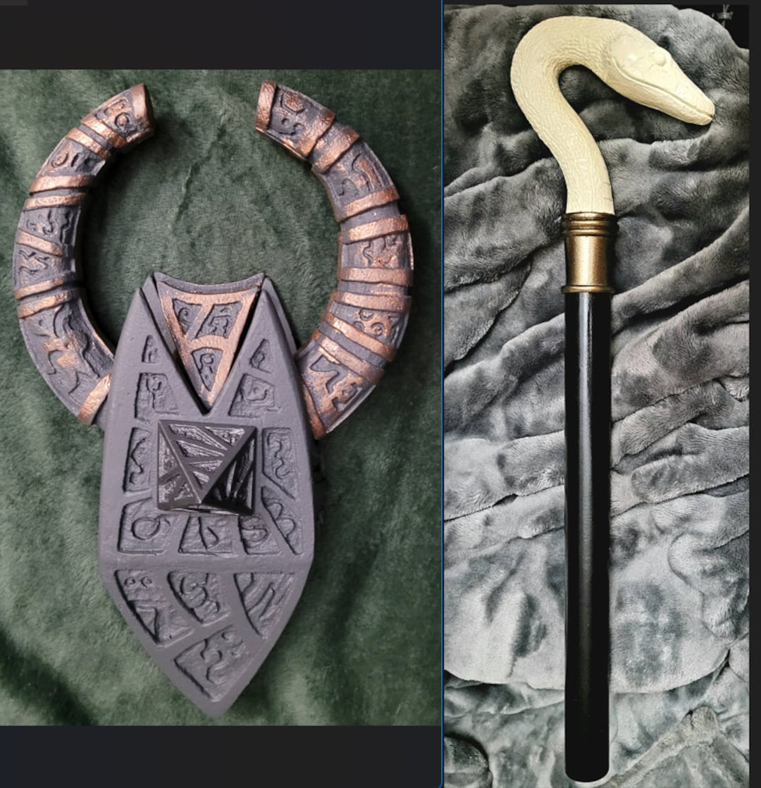 Stone of Gol & Snake Head Cane Props LOT Star Trek the Next Generation ...
