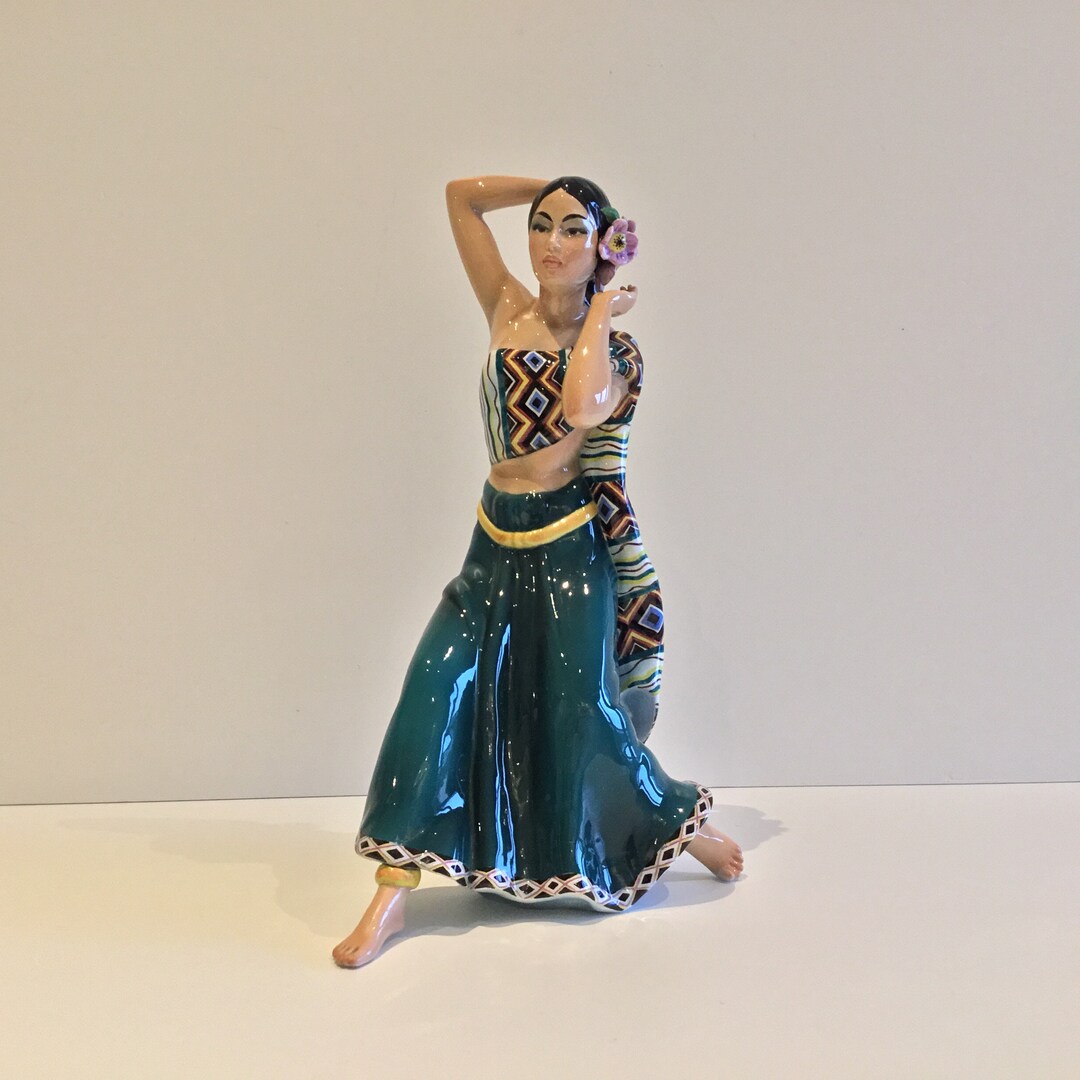 Large Exotic Figurine (1950s) Ronzan (artist From Lenci) Made in Italy ...