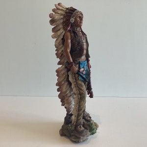 Native American Indian Figurine, Hand Painted Statue - Etsy