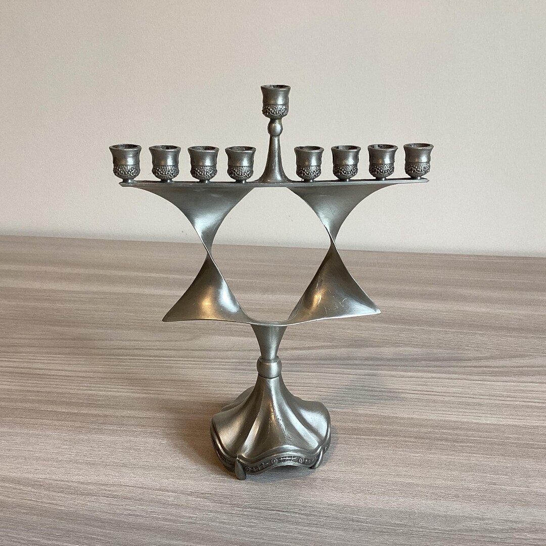 Rare Metal Menorah (1960s) Nine Candles - Etsy
