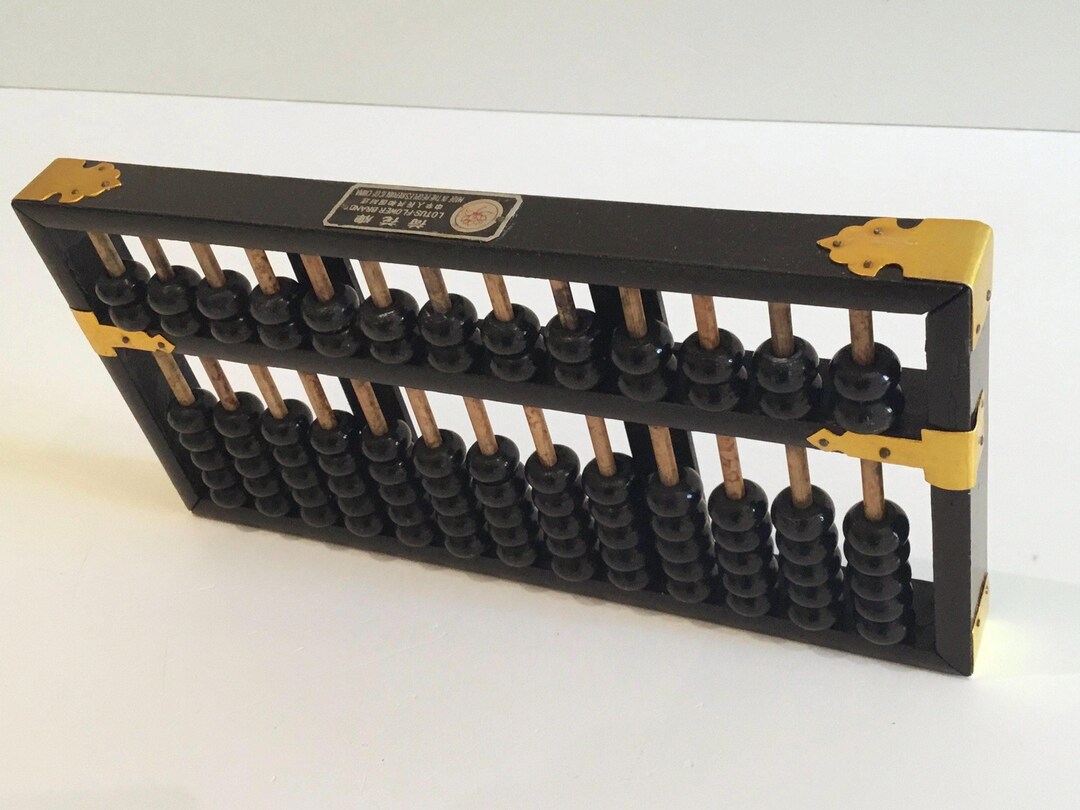 Vintage Chinese Abacus (1940s) Flying Eagle Mark, Dark Brown Wood ...