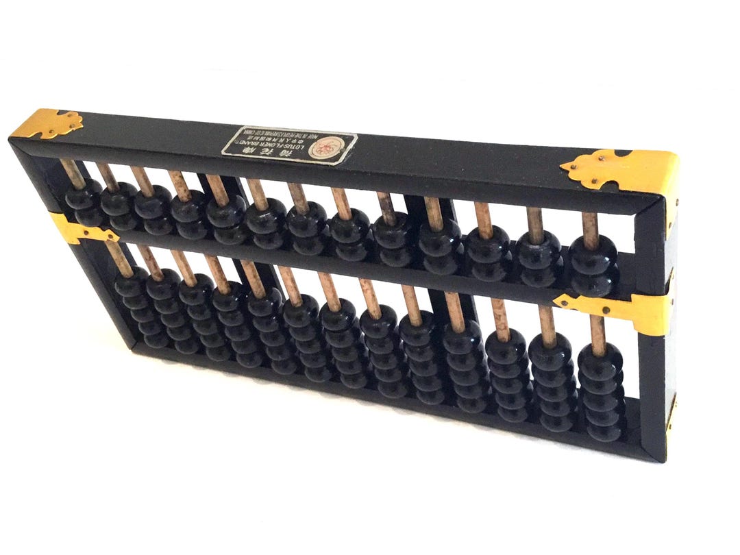 Vintage Chinese Abacus – “lotus Flower” (1940s, Dark Brown) Collectible ...