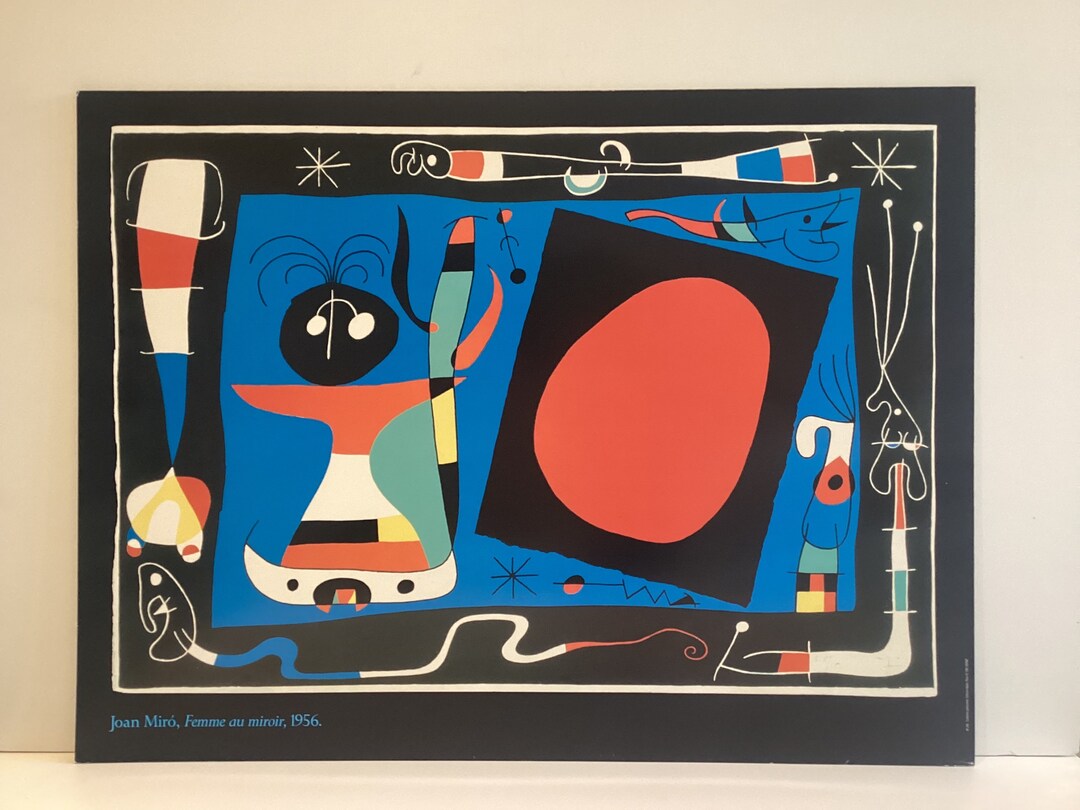Original Vintage Joan Miro Lithographic Mixed Media Surrealistic Poster ...