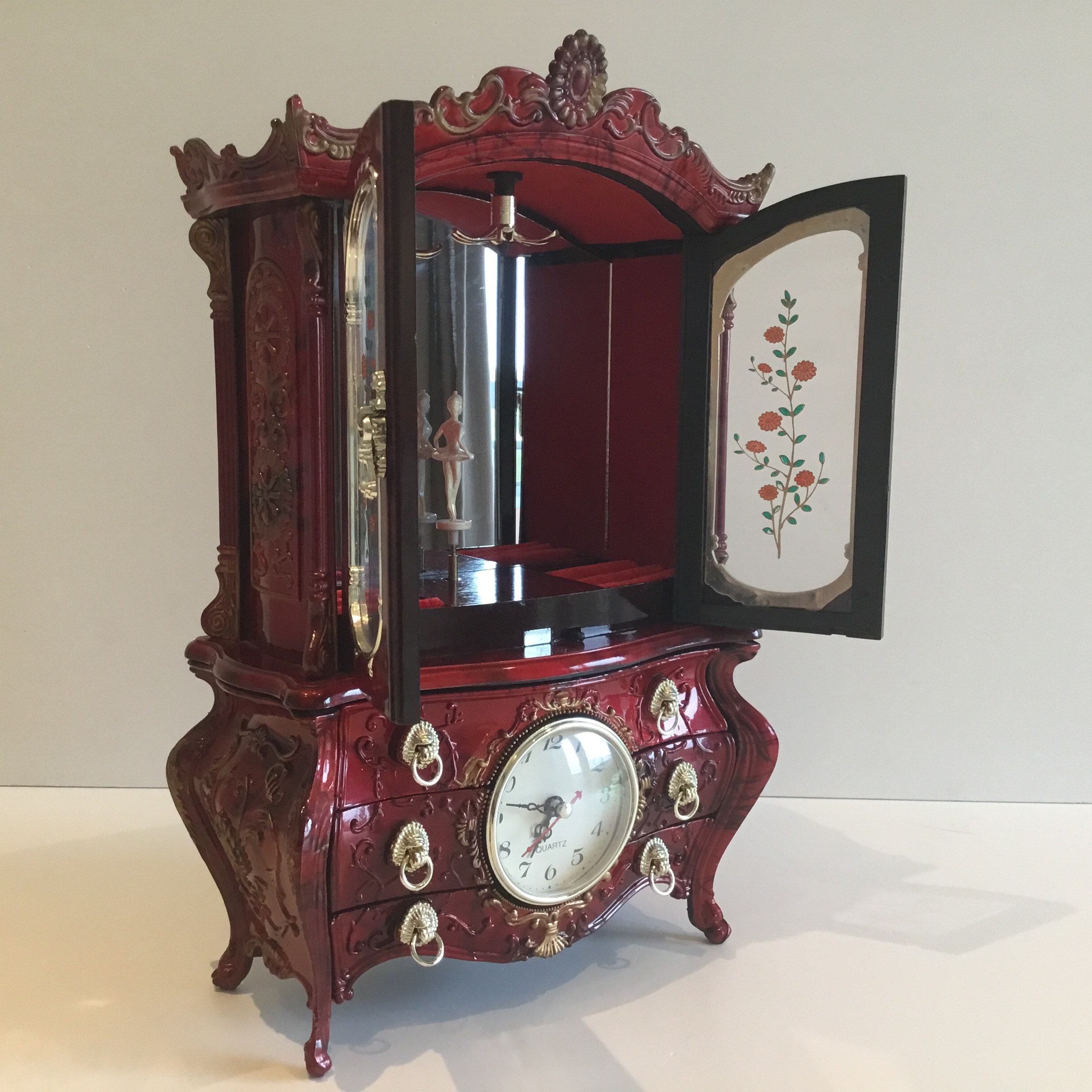 Rare Music Box Clock Cabinet 1970s Made in Japan - Etsy
