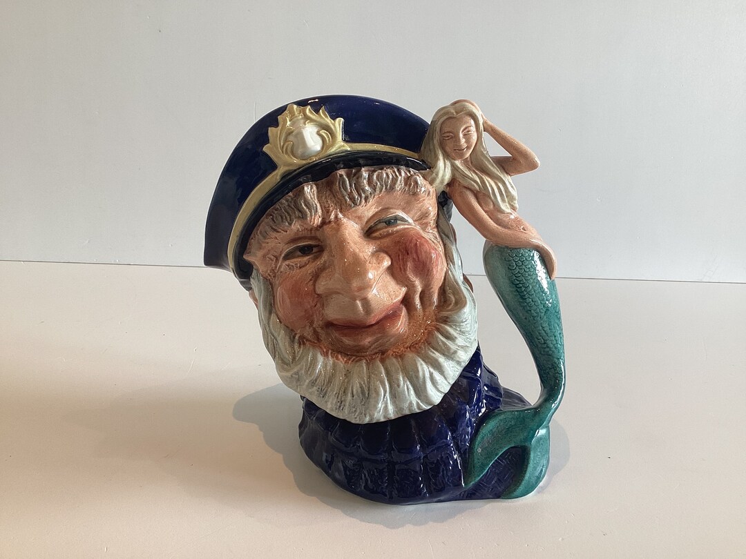 Vintage Royal Doulton Character Jug – “old Salt” With Mermaid Handle ...