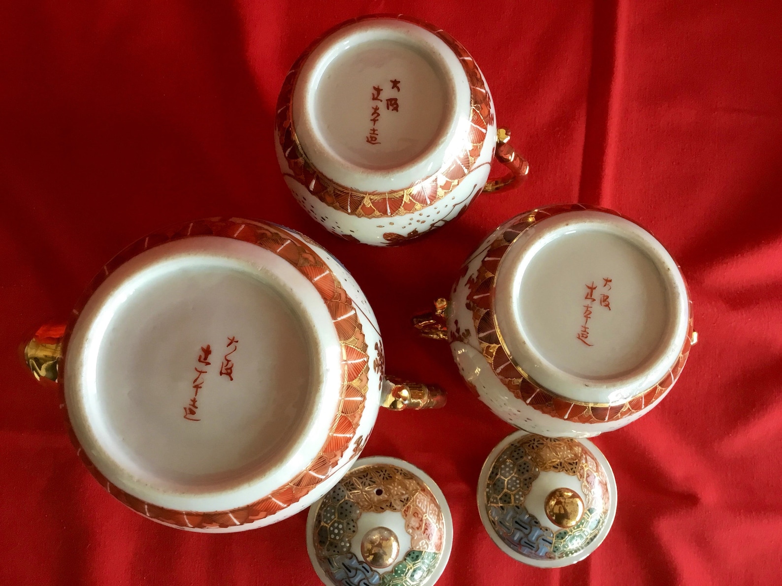 Satsuma Porcelain Set | 1920s Japanese Tea Service, 24k Gold Hand ...