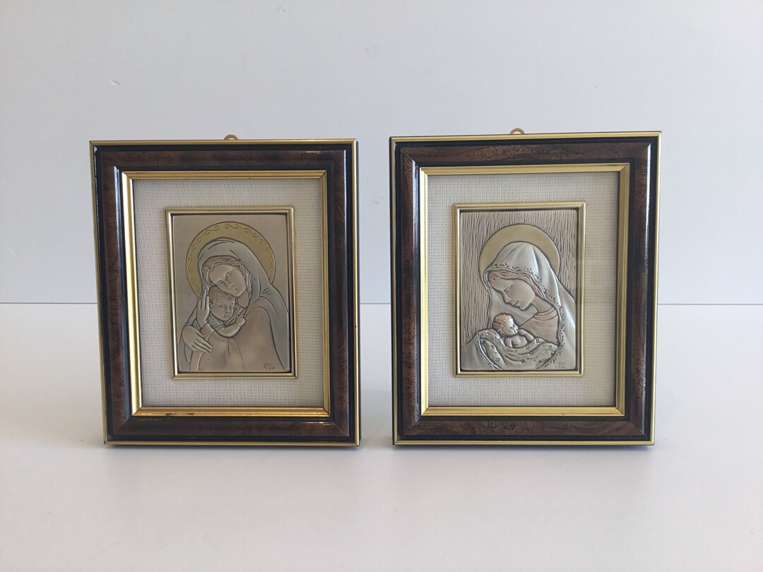Pair of Silver Religious Miniature (1950s) Made in Italy - Etsy