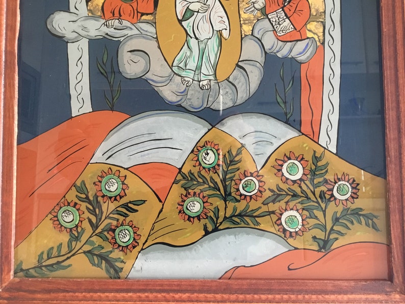 Rare Orthodox Icon 1900s on Reverse Glass - Etsy