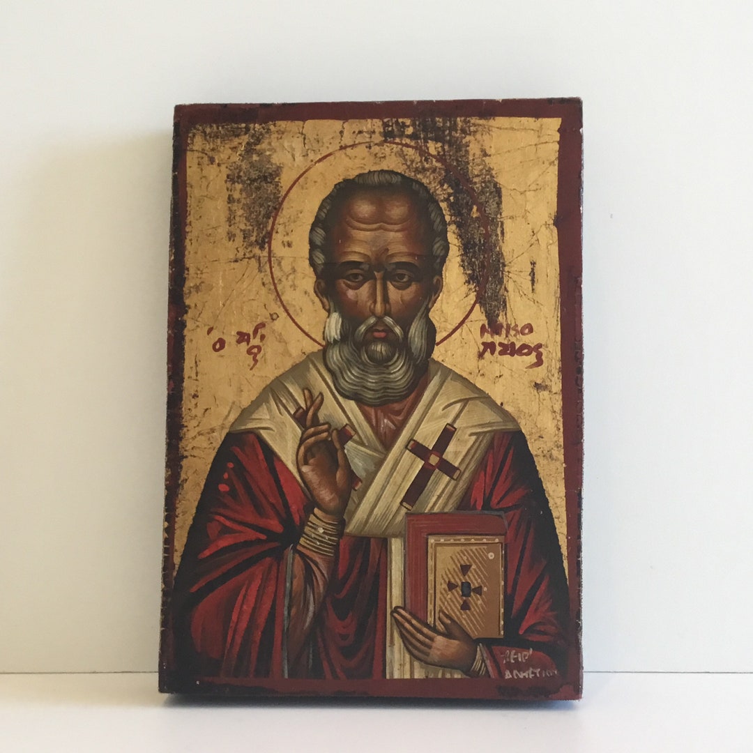 Orthodox Icon 1950s Saint Nicholas Origin Greece - Etsy
