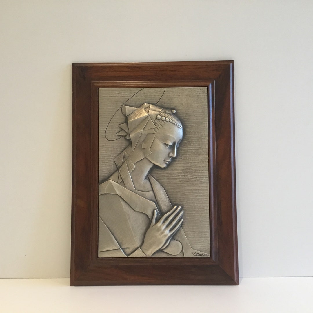 Large Silver Bas-relief ottaviani 1960s Saint Mary Made in Italy - Etsy