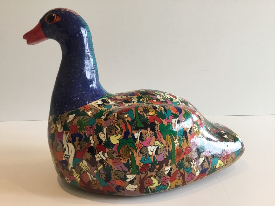 Hand Painted Ceramic Duck 1970s | Etsy