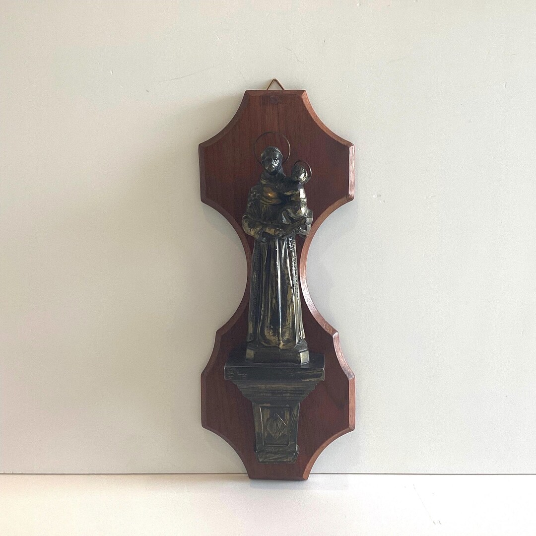 Antique Sculpture | 1900s French Saint Anthony, Religious Wall Statue ...