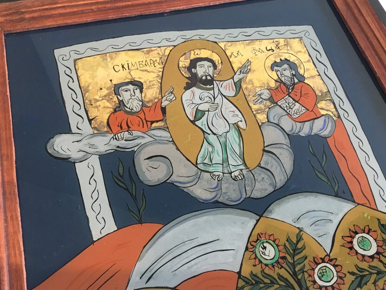 Rare Orthodox Icon 1900s on Reverse Glass - Etsy