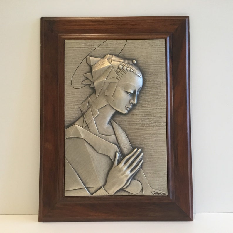 Large Silver Bas-relief ottaviani 1960s Saint Mary Made in - Etsy