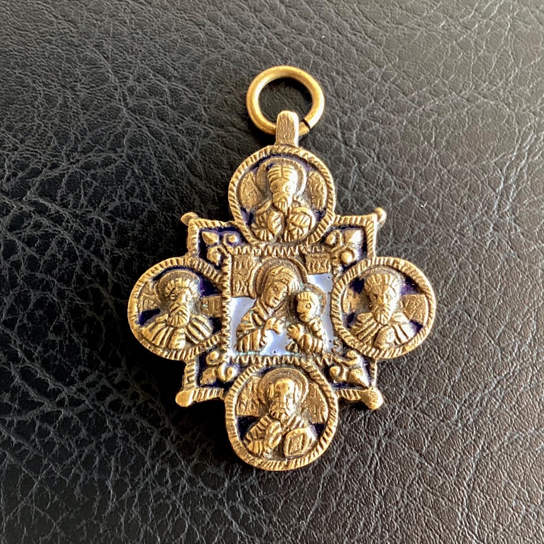Orthodox Icon – Late 1800 Travel Bronze Medallion - Etsy