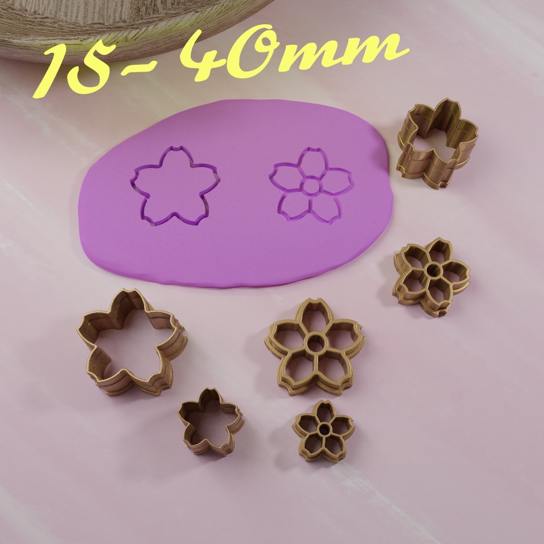Sakura clay cutter/imprint separate **my3dbase** ideal for polymer clay ...
