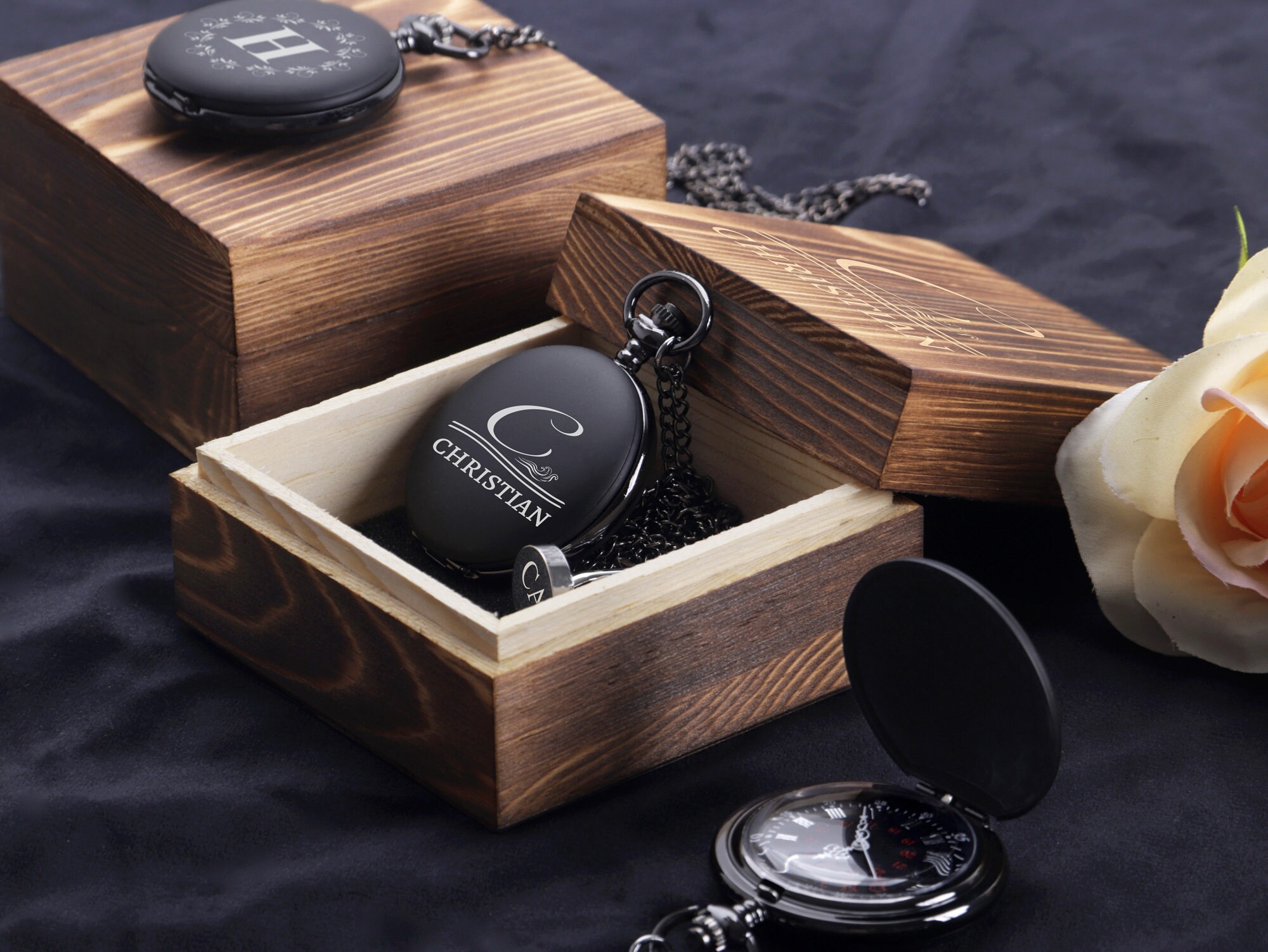 Pocket Watch Engraved, Groomsmen Pocket Watch, Personalized Pocket ...