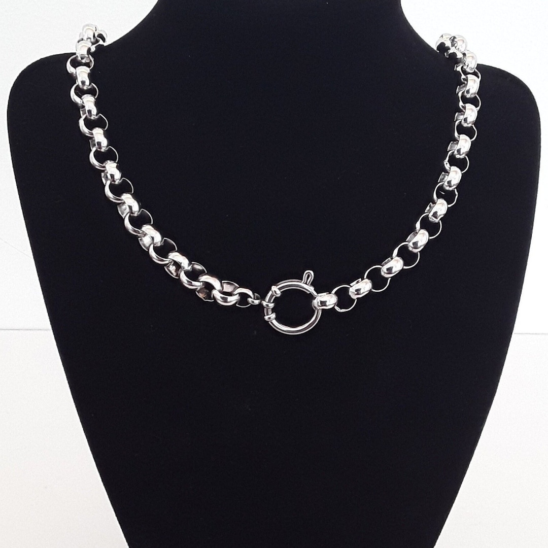 Custom Made to Length 9mm Thick Rolo Belcher Chain Euro Bolt Ring ...