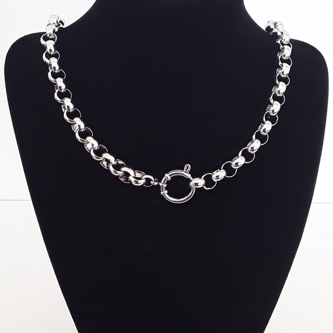 Custom Made to Length 9mm Thick Rolo Belcher Chain Euro Bolt Ring ...