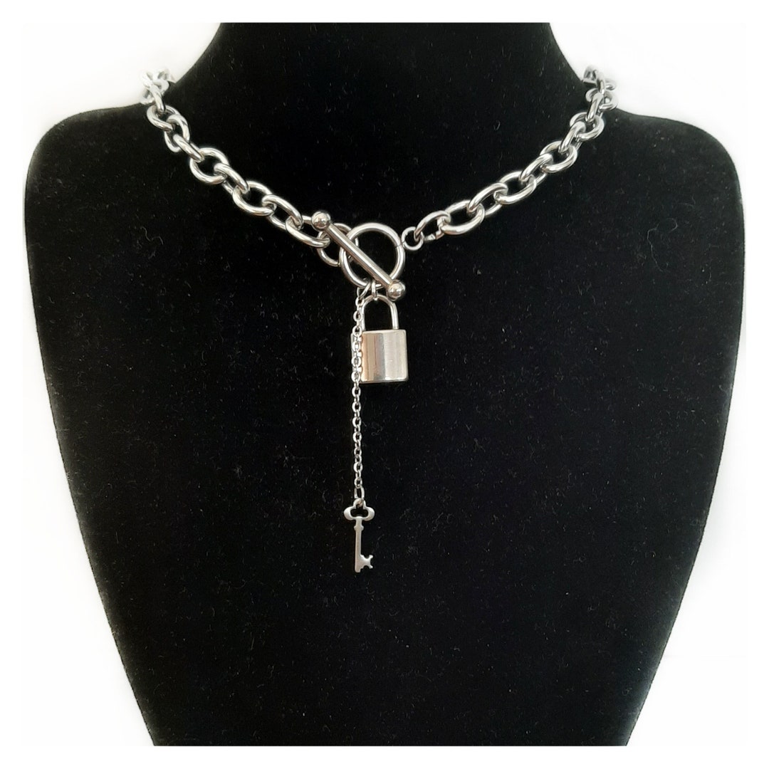 Padlock and Key OT T-bar Toggle Necklace Made to Measure - Etsy