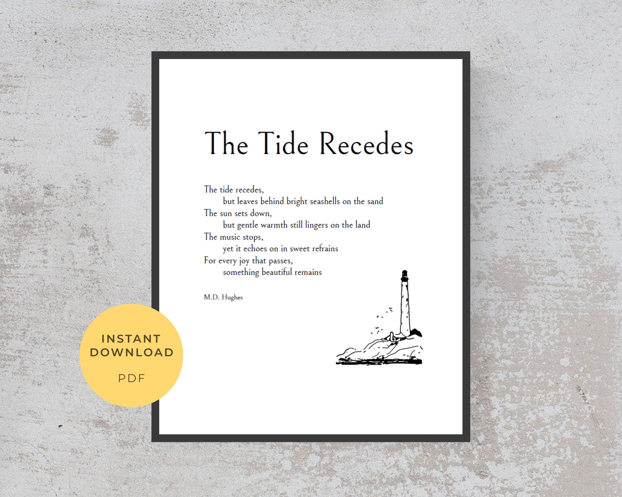 The Tide Recedes – Printable Poem, Printable Quote Art, Beach Wall Art ...