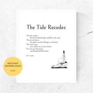 The Tide Recedes – Printable Poem, Printable Quote Art, Beach Wall Art ...