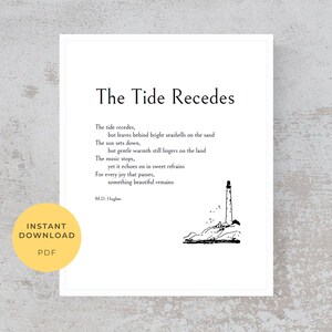 The Tide Recedes – Printable Poem, Printable Quote Art, Beach Wall Art ...