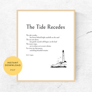 The Tide Recedes – Printable Poem, Printable Quote Art, Beach Wall Art ...