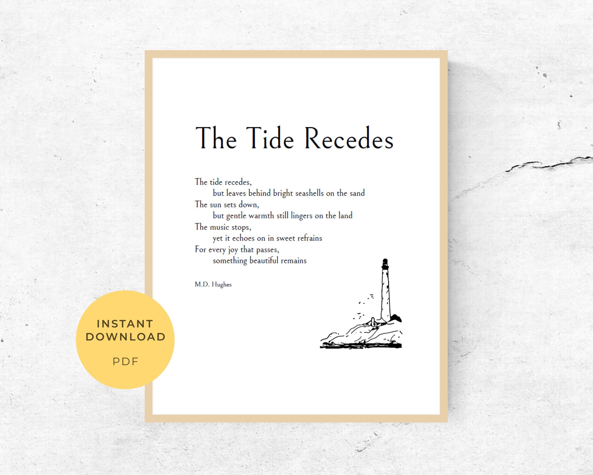 The Tide Recedes – Printable Poem, Printable Quote Art, Beach Wall Art ...