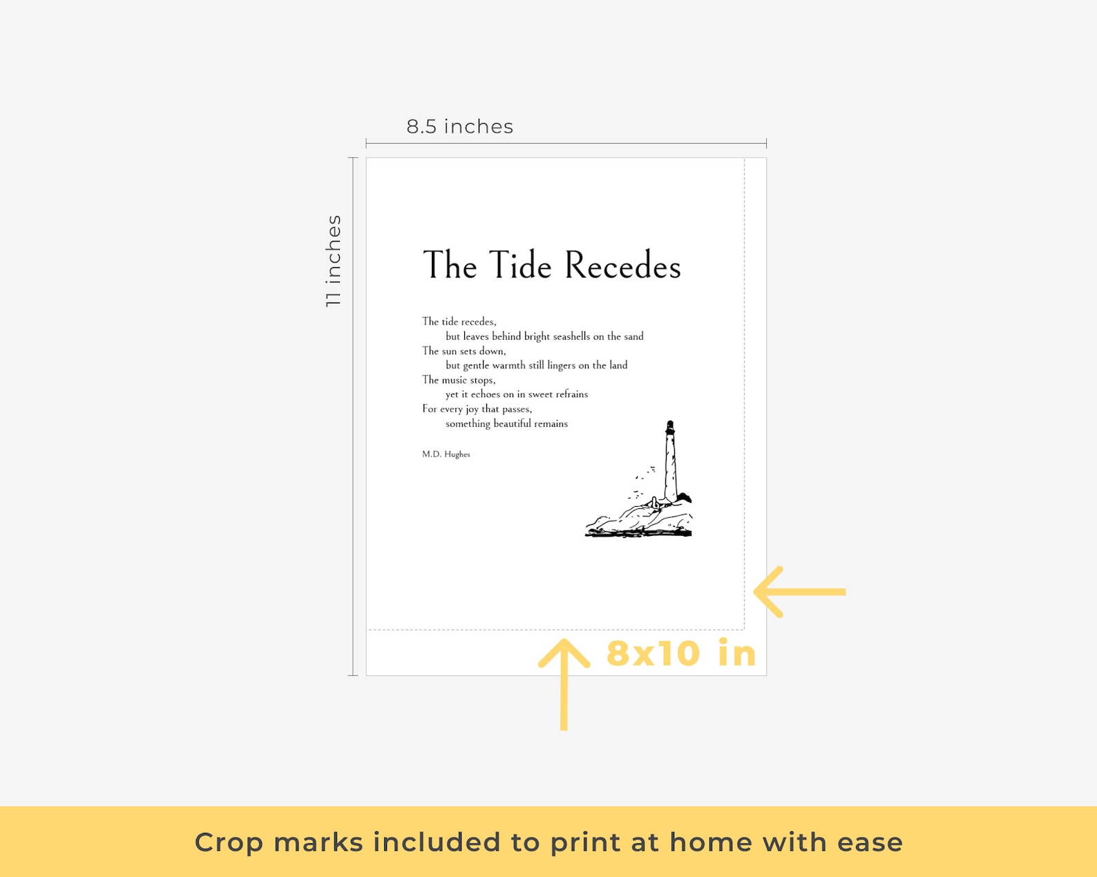 The Tide Recedes – Printable Poem, Printable Quote Art, Beach Wall Art ...