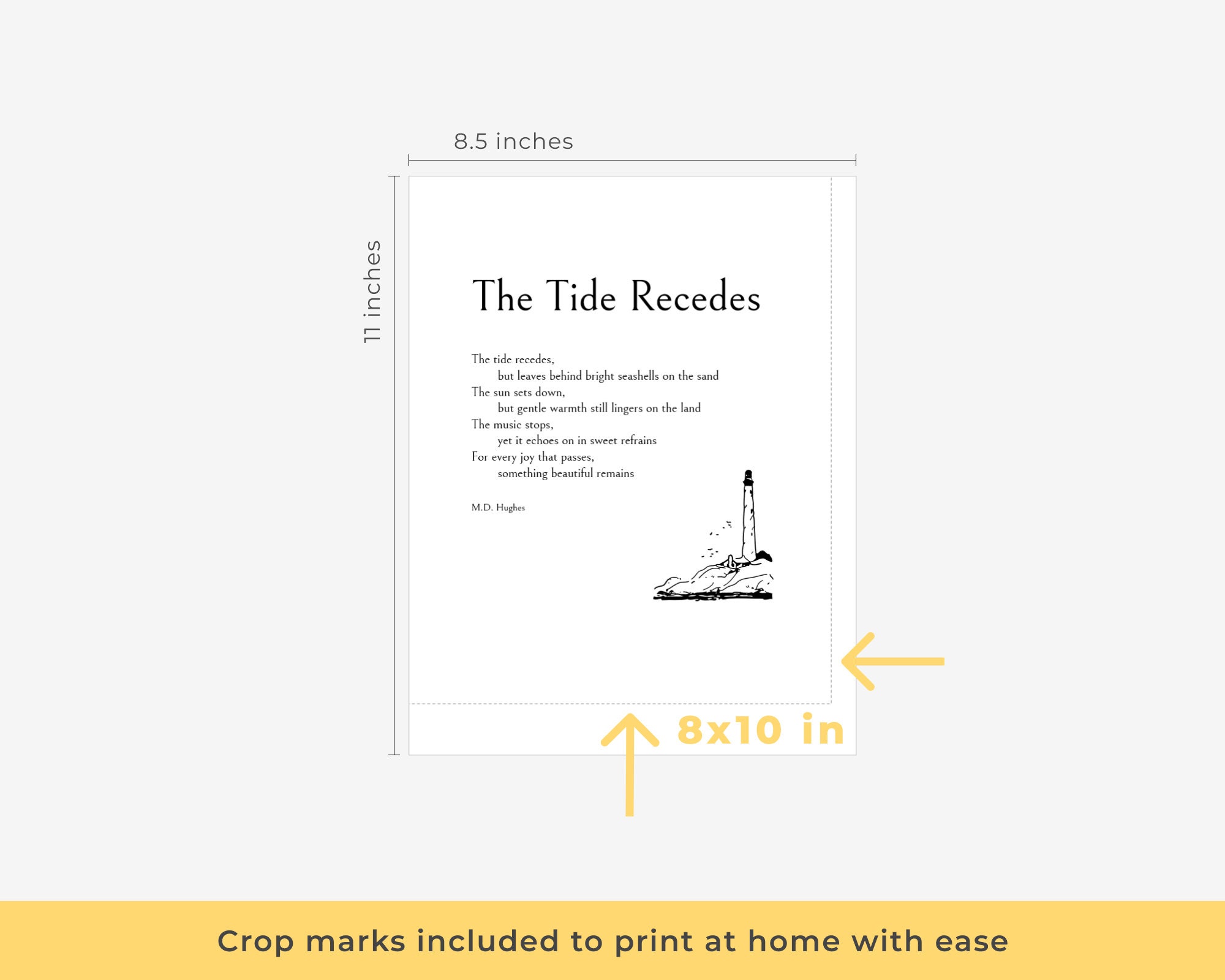 The Tide Recedes – Printable Poem, Printable Quote Art, Beach Wall Art ...