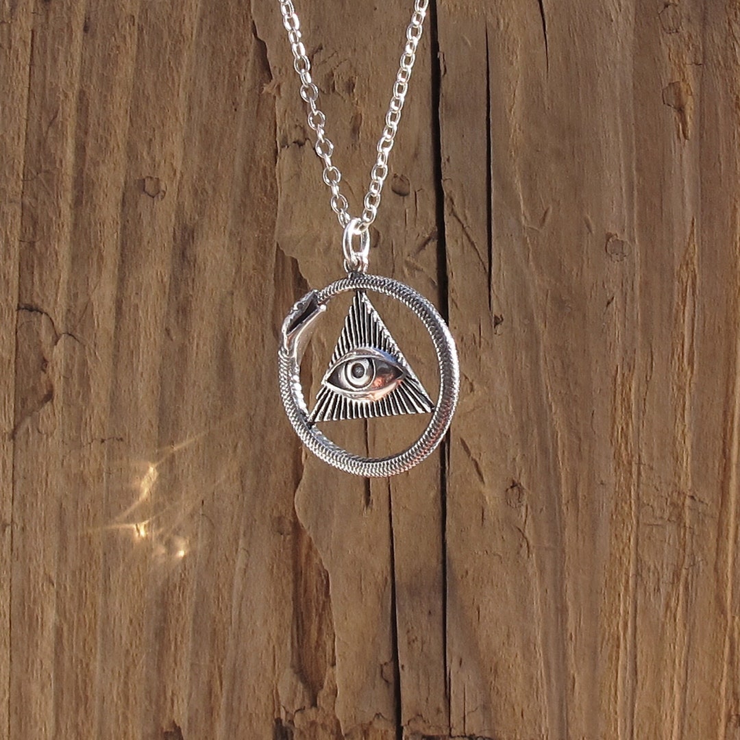 All Seeing Eye Ouroboros Snake Pendant Necklace Sterling - Etsy
