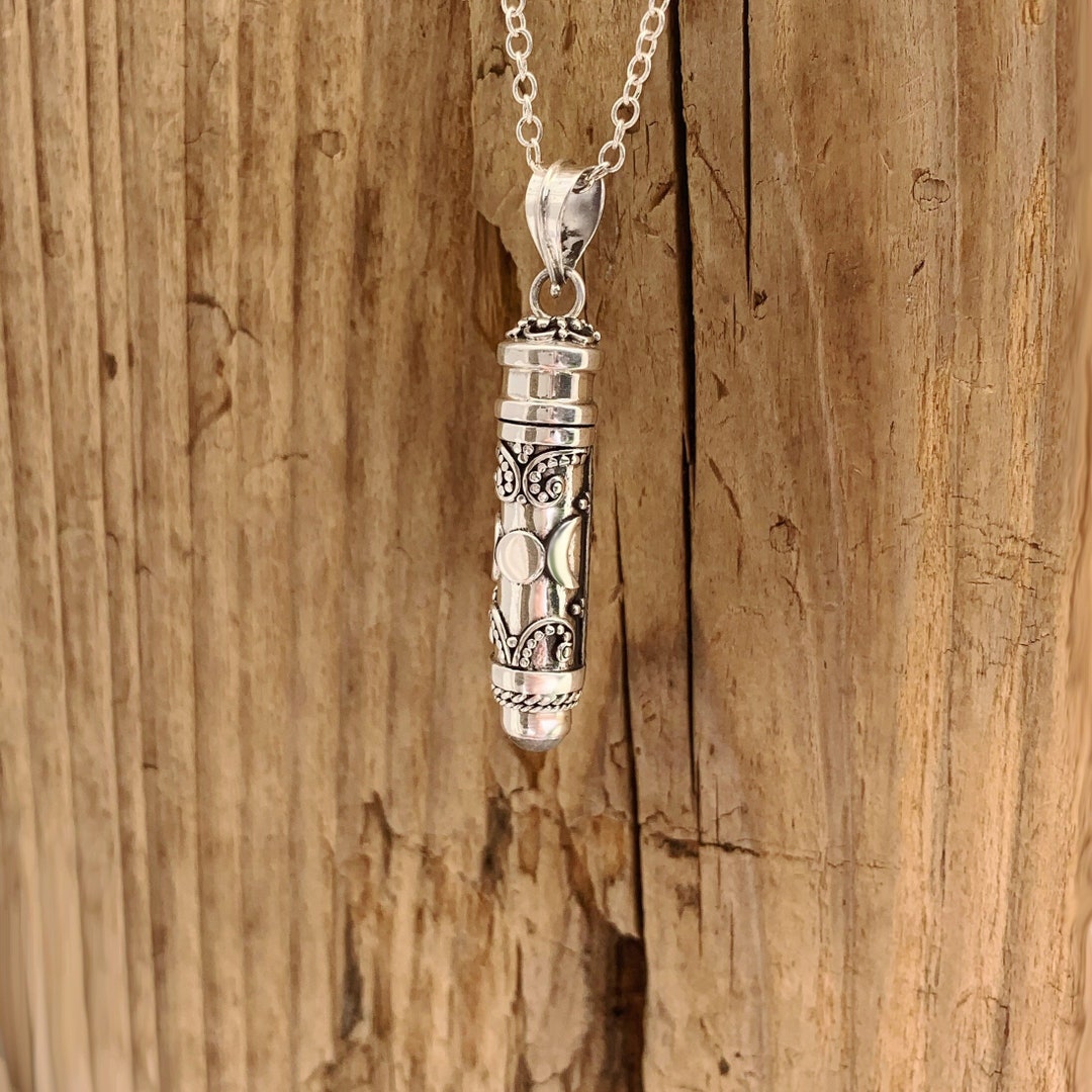 Sterling Silver Poison Locket Triple Moon Moonstone Necklace Goddess ...