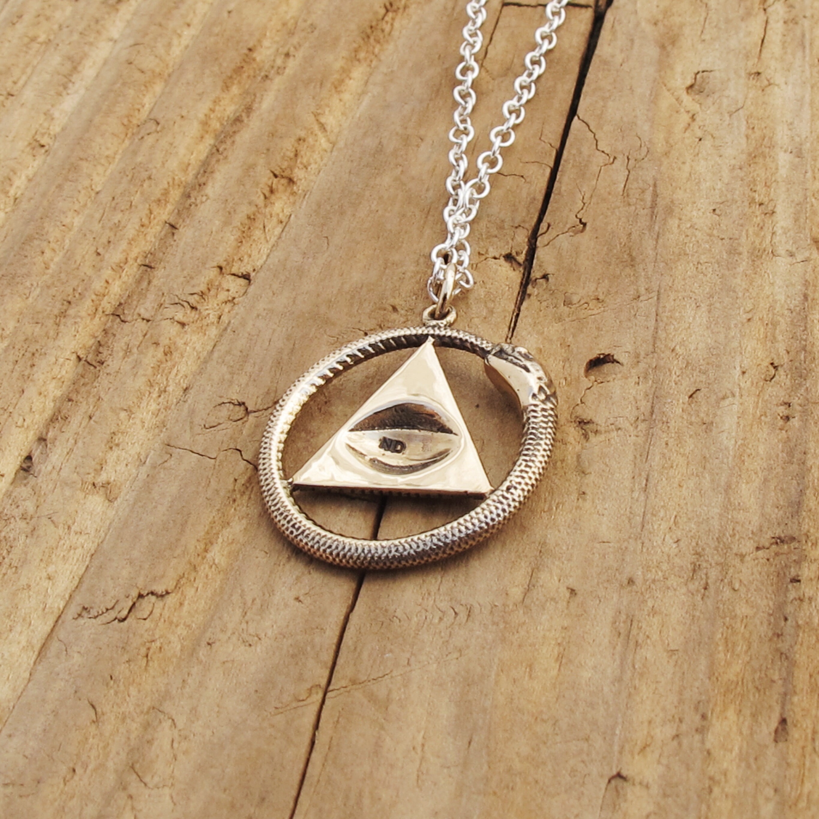 All Seeing Eye Ouroboros Snake Pendant Necklace Eating Tail Serpent ...