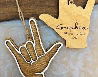 ASL I Love You Ornament ASL Gift I Love You Gift Sign - Etsy