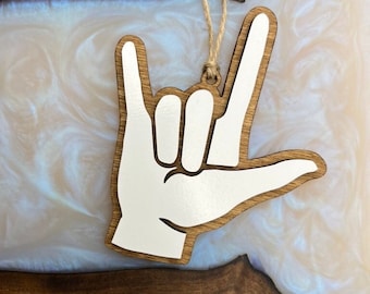 ASL I Love You Ornament ASL Gift I Love You Gift Sign - Etsy