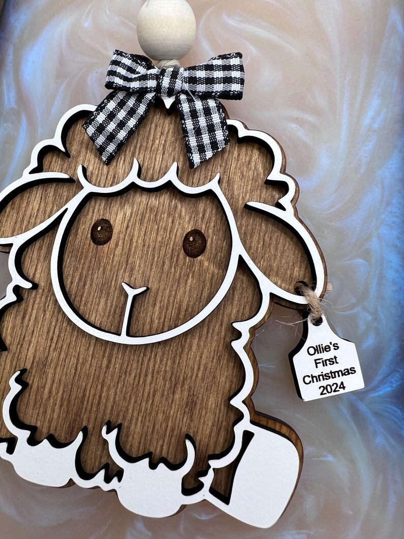 Personalized Baby Sheep Ornament | Farm Nursery Decor - Etsy